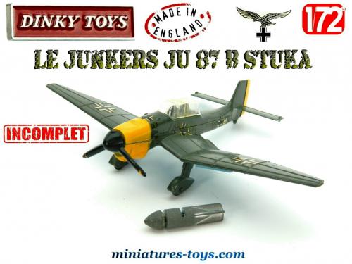 Le Junkers JU 87 B Stuka en miniature Dinky Toys england au 1/72e ...